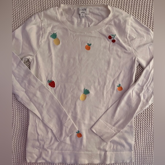 J. Crew Factory | Tops | Jcrew Factory Teddie Sweater With Embroidered ...